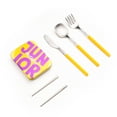 Outlery Kids Lunch Set | Fun Utensils | Yellow | Steel & Easy Clean ...