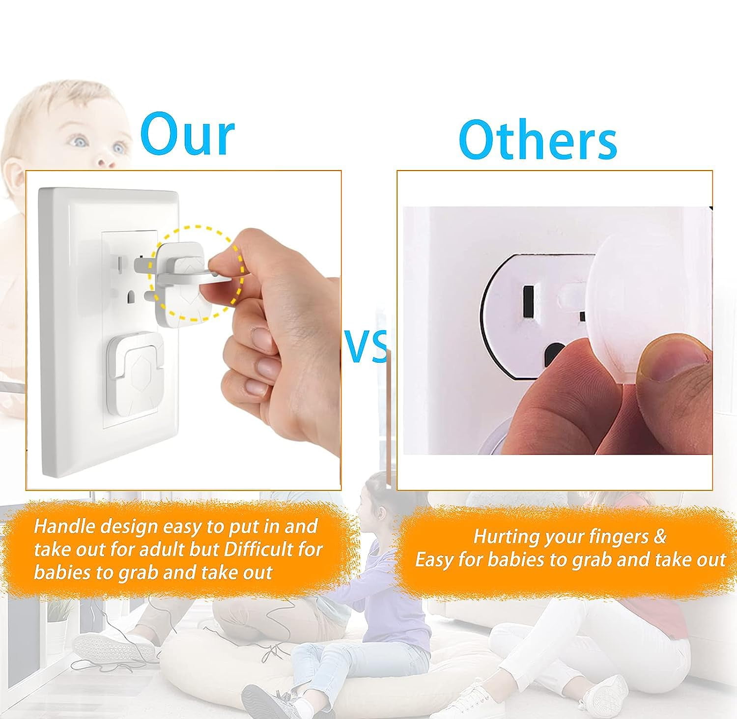 Outlet Covers Baby Proofing Plug - 40 Pack Socket Safety Plug Covers ...