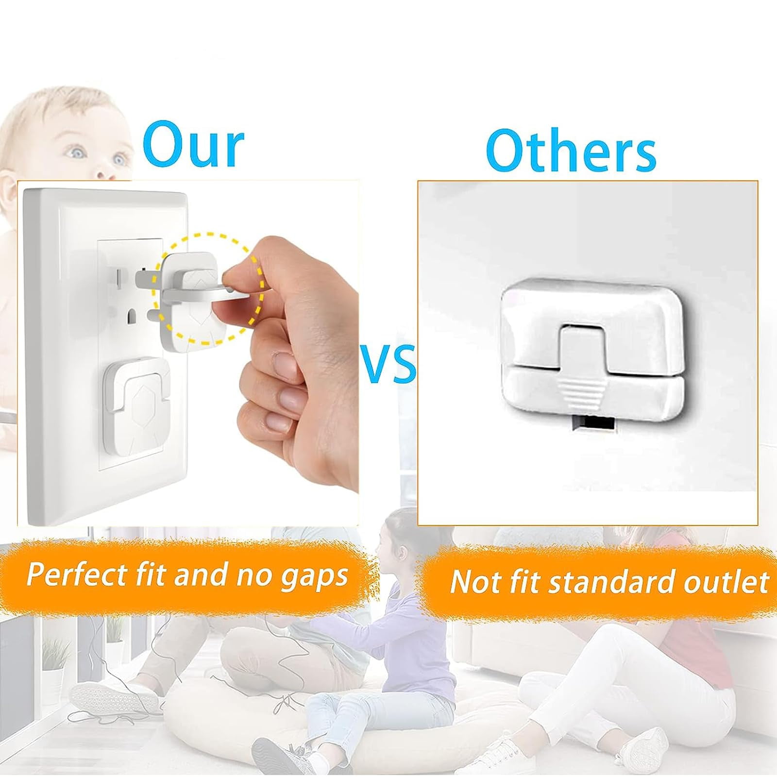Outlet Covers Baby Proofing Plug - 40 Pack Socket Safety Plug Covers ...