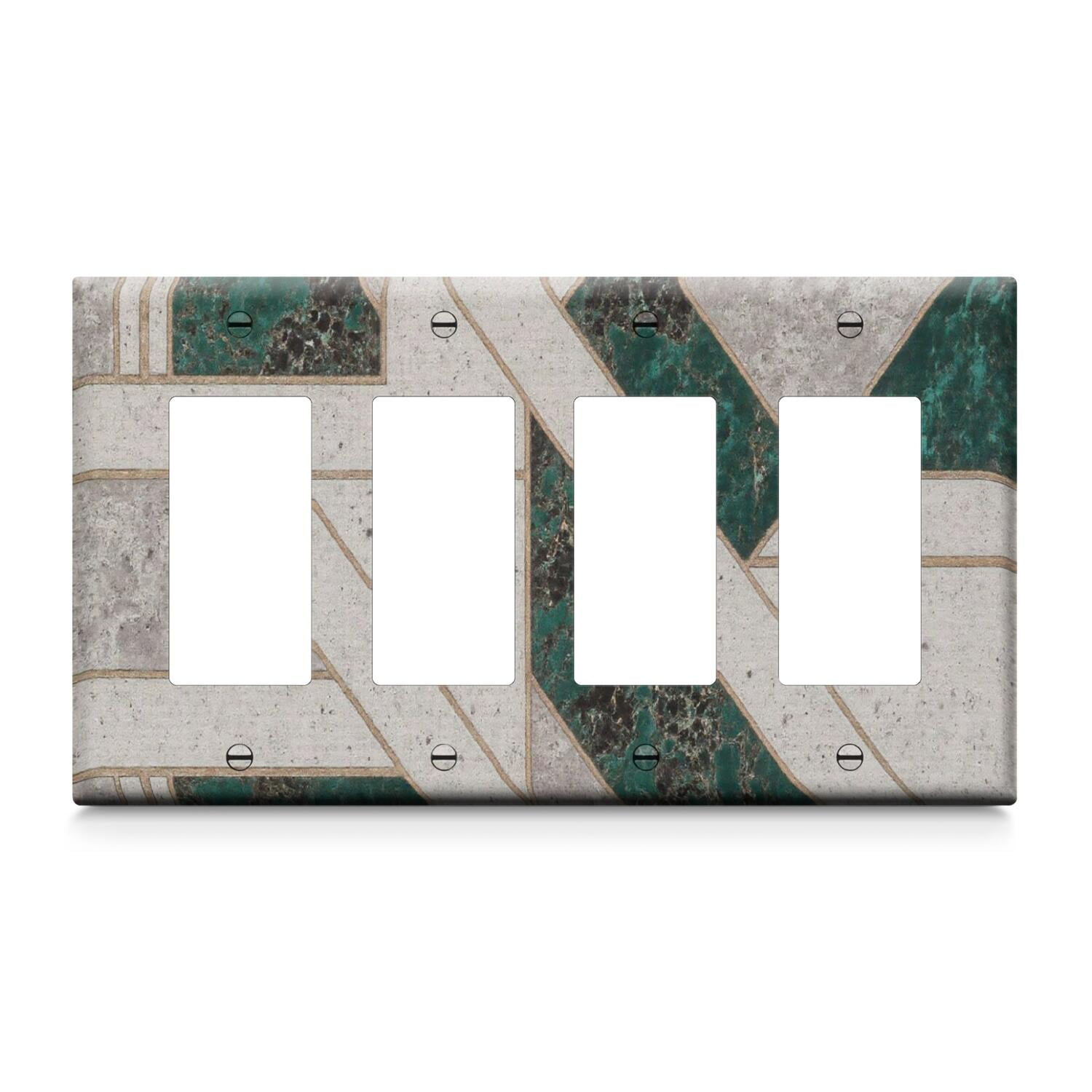 Outlet Covers Marble Modern Geometric Flowers Abstract 4 Gang ...