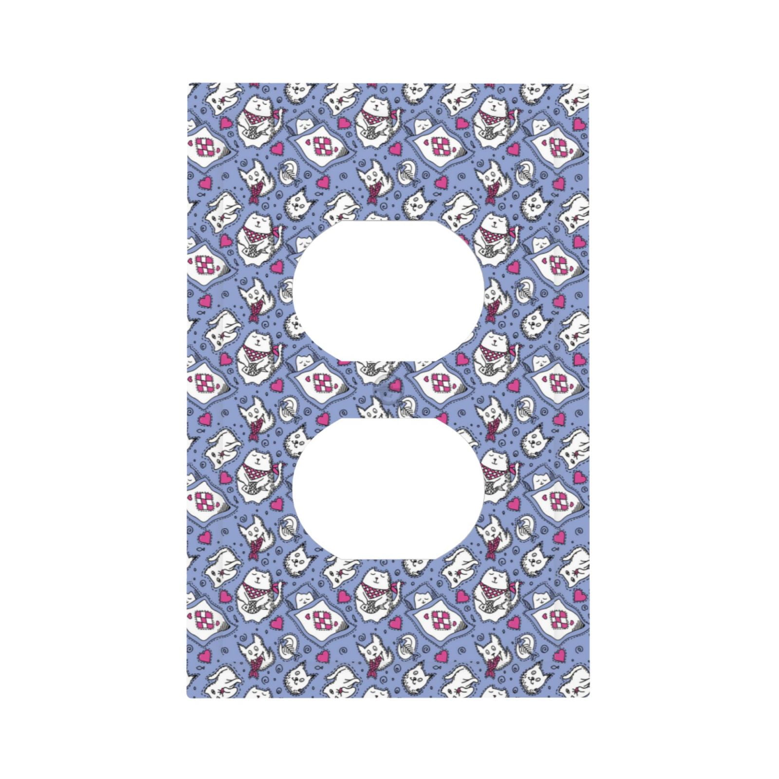 Outlet Covers Wall Plate - Abstract Hand Drawn Cartoon Cat Fish Wall ...