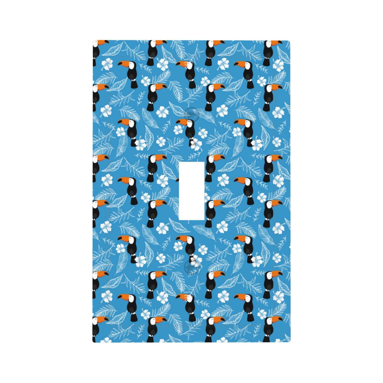Outlet Covers Wall Plate - Cartoon Cute Toucan Leaves Blue Wall Plates ...