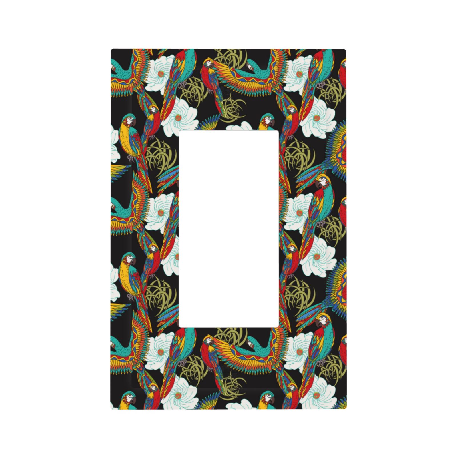 Outlet Covers Wall Plate - Classic Color Parrot Flower Wall Plates for ...