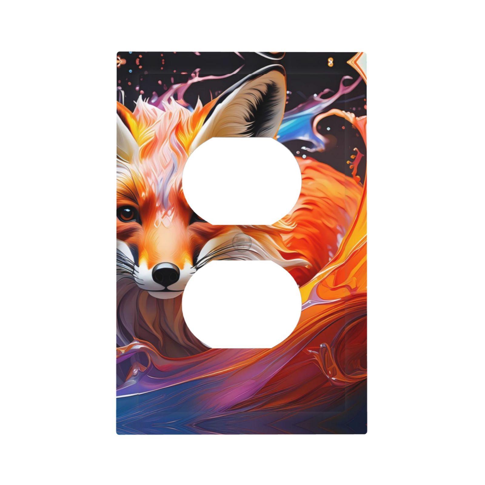 Outlet Covers Wall Plate - Color Splash Fox Portrait Wall Plates for ...