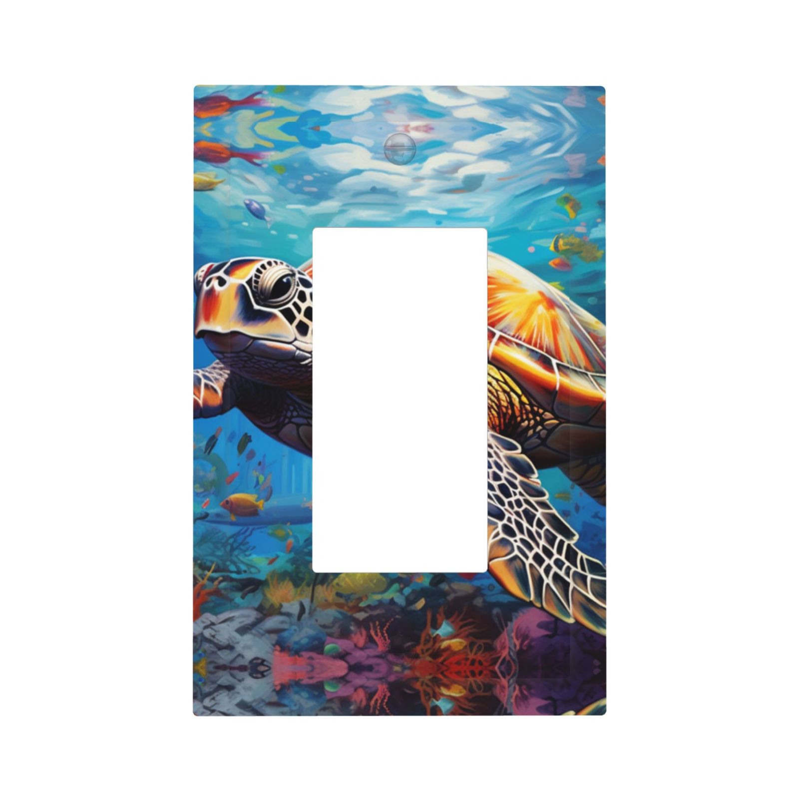 Outlet Covers Wall Plate - Colorful Underwater Sea Turtle Wall Plates ...