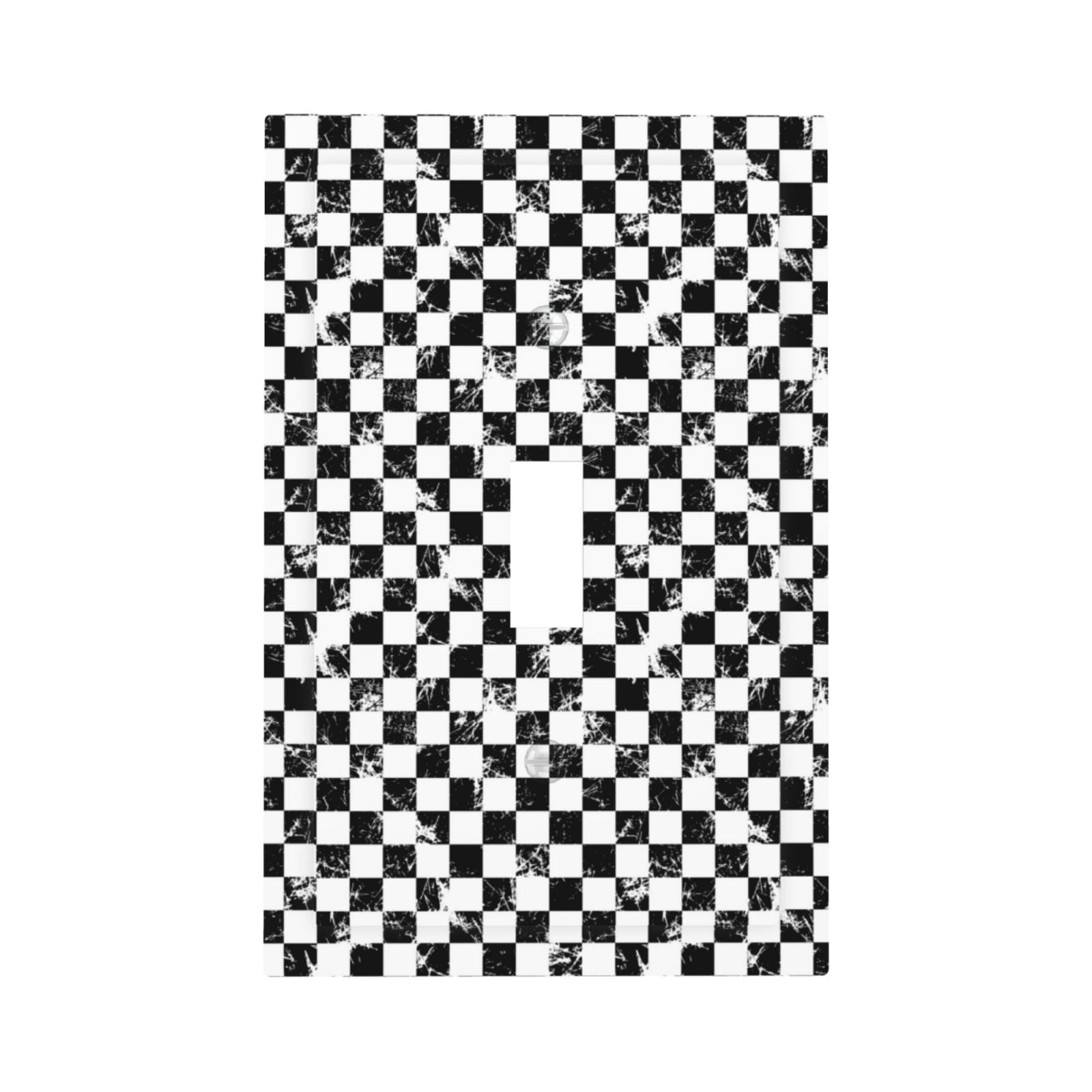 Outlet Covers Wall Plate - Creative checkered black white Wall Plates ...