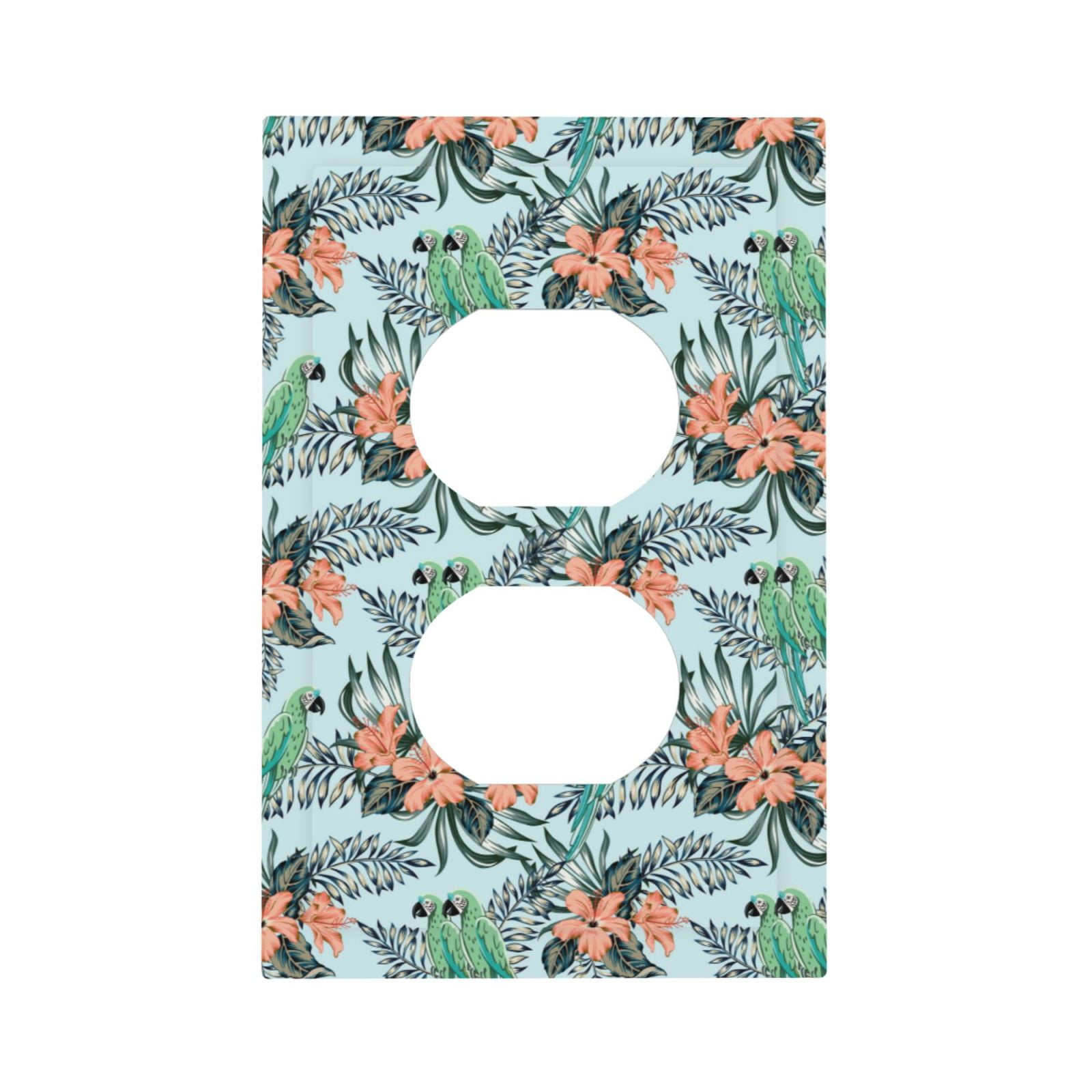 Outlet Covers Wall Plate - Cute Parrot Flower Palm Leaves Wall Plates ...