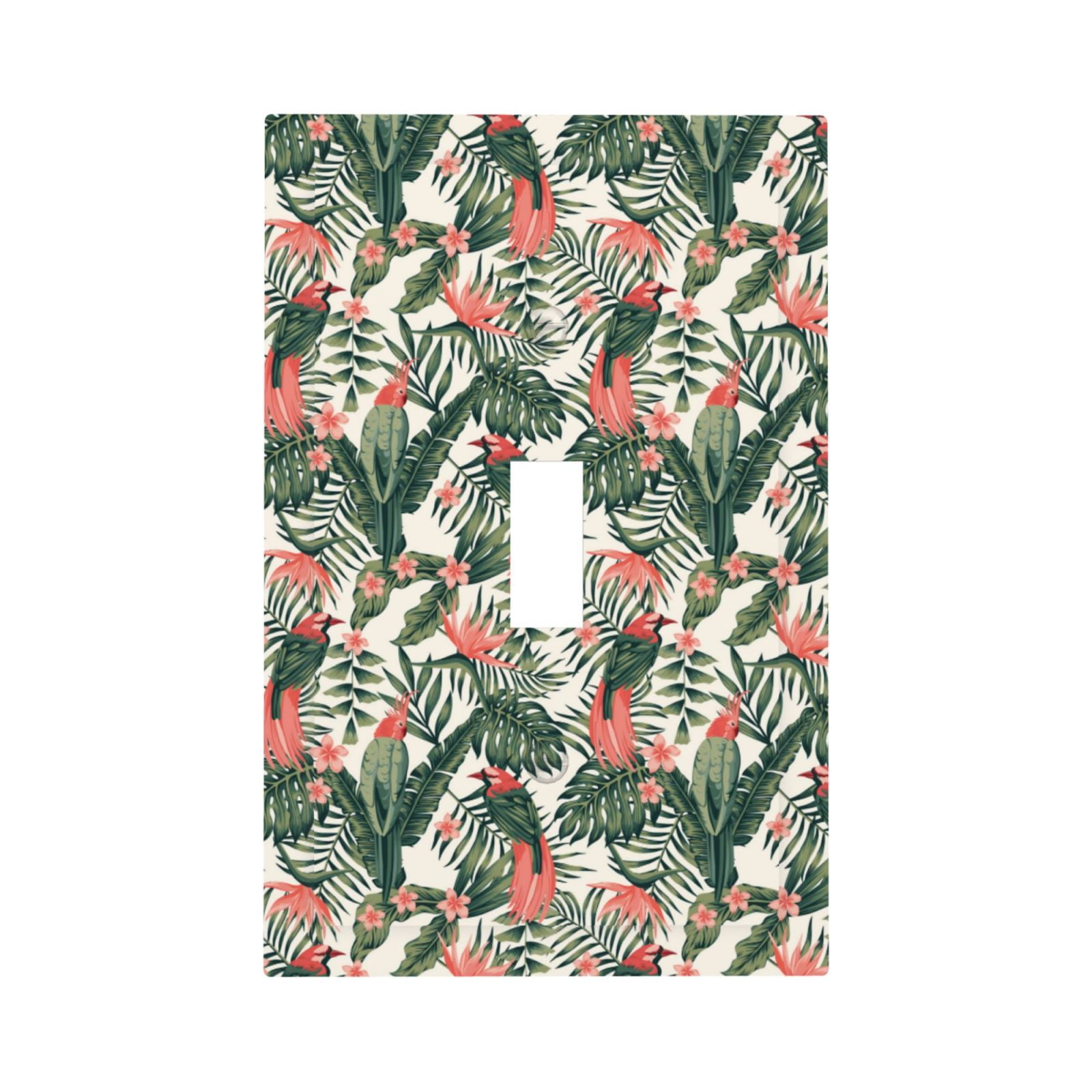 Outlet Covers Wall Plate - Cute Parrot Palm Leaf Turtle Leaf Wall ...