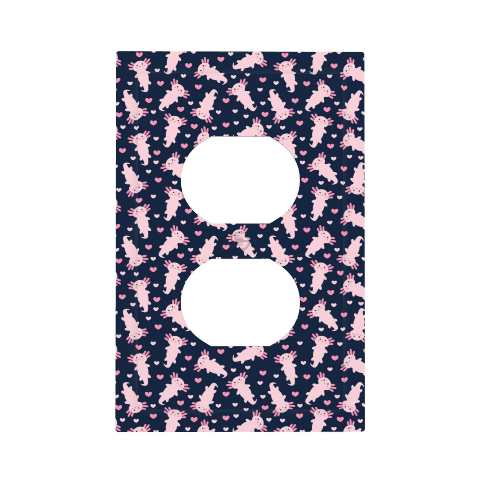 Outlet Covers Wall Plate - Cute cartoon pink axolotl heart Wall Plates ...
