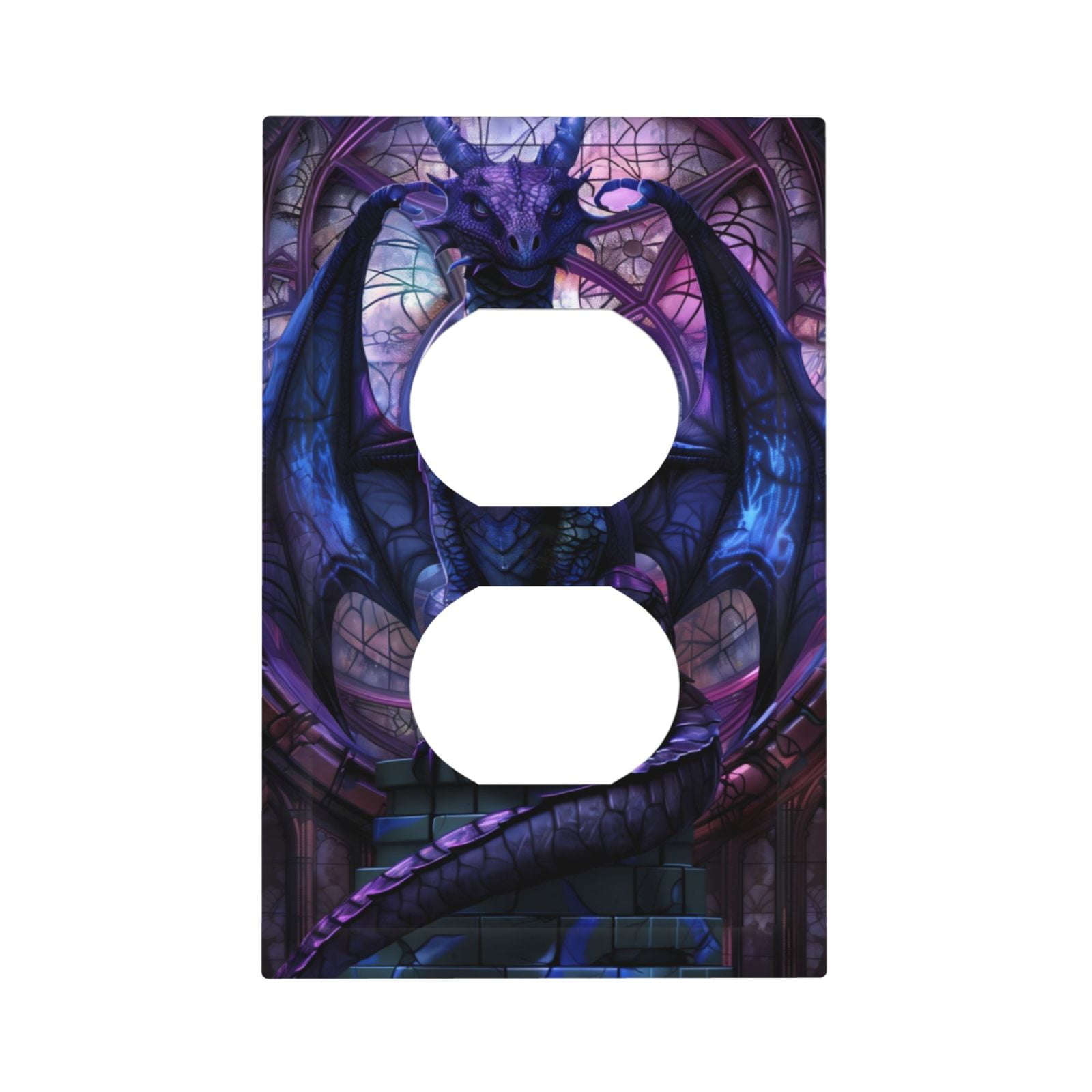 Outlet Covers Wall Plate - Fantasy Dragon In Cathedral Wall Plates for ...
