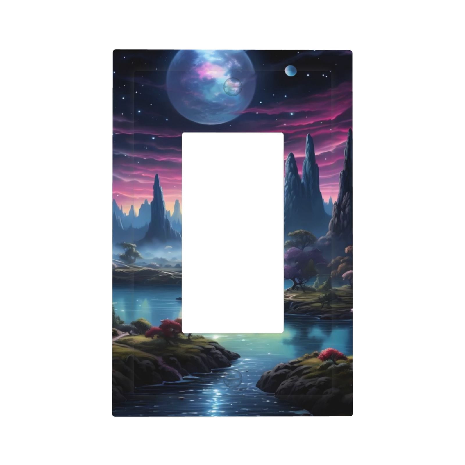 Outlet Covers Wall Plate - Fantasy Landscape Starry Night Wall Plates ...