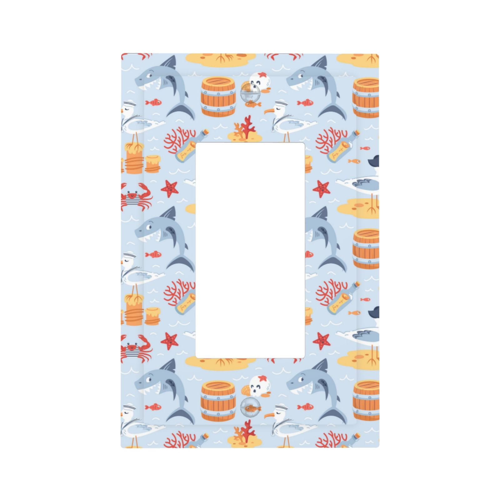 Outlet Covers Wall Plate - Funny Cute Shark Pirate Duck Crab Wall ...