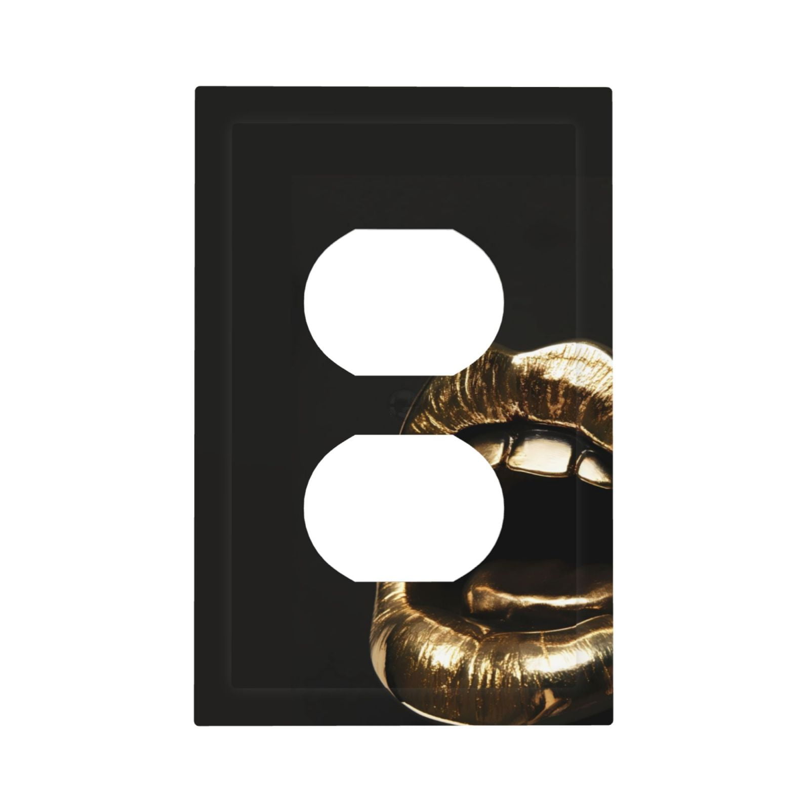 Outlet Covers Wall Plate - Golden Lips Modern Sculpture Wall Plates for ...