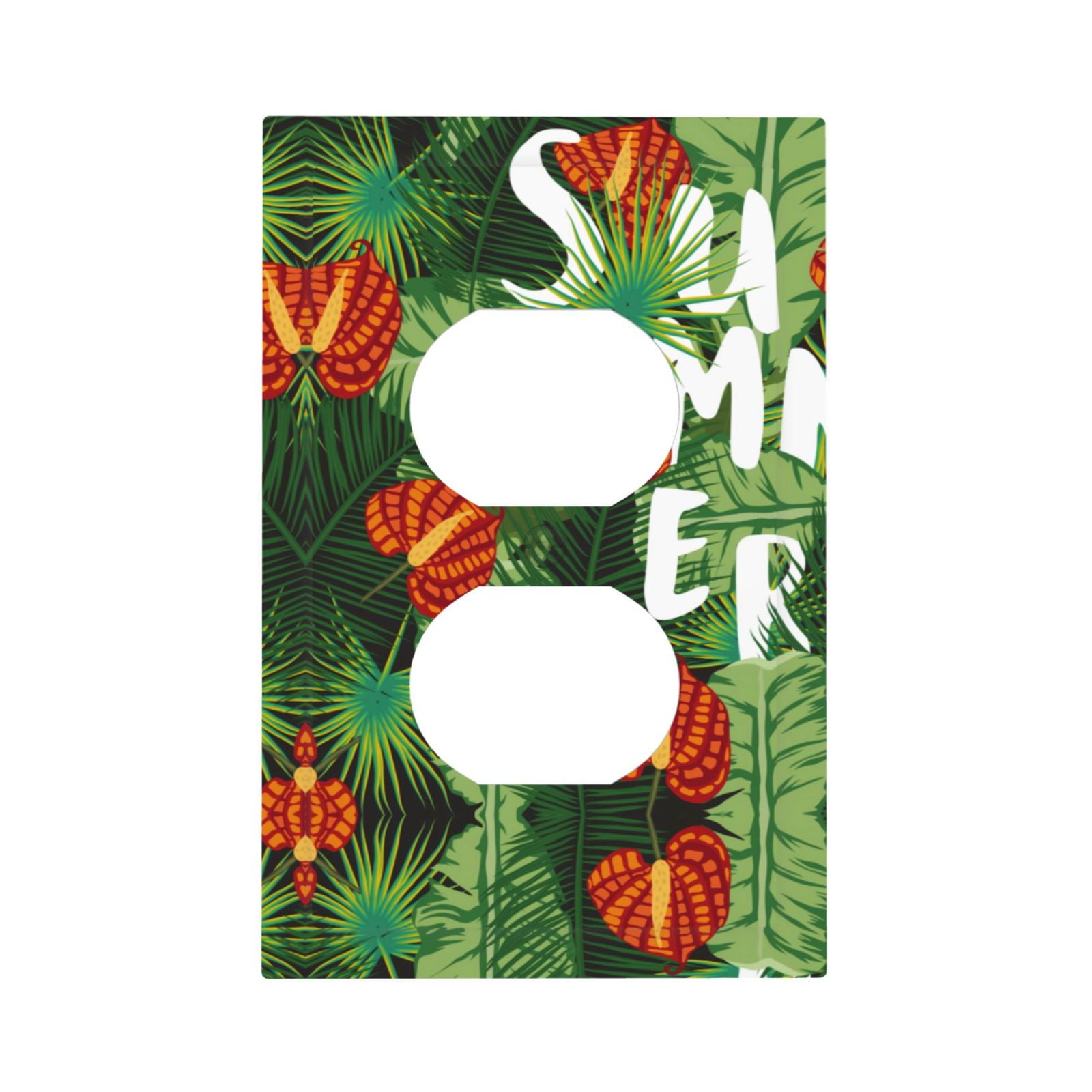 Outlet Covers Wall Plate - Palm Leaves And Tropical Flowers Wall Plates ...