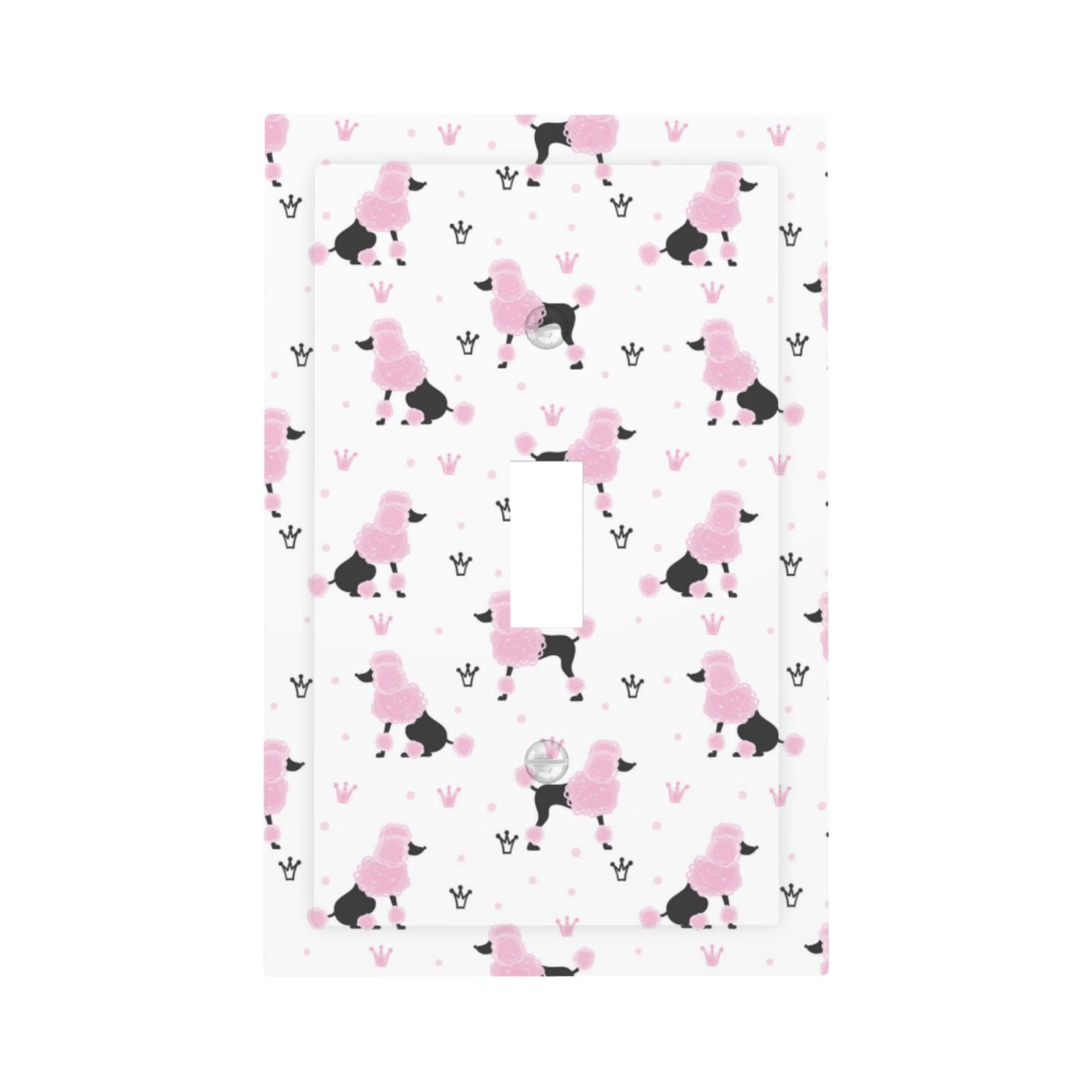 Outlet Covers Wall Plate - Pink Cute Poodle Dog Crown Wall Plates for ...