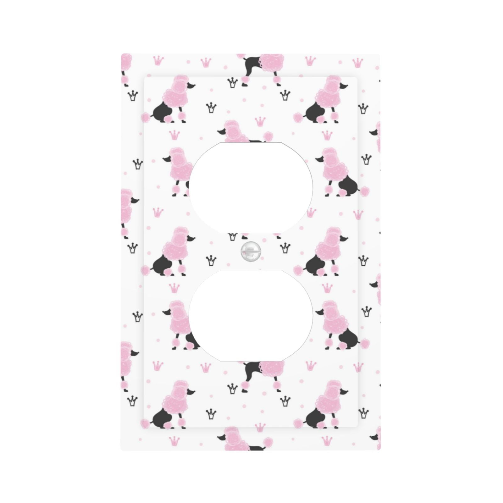 Outlet Covers Wall Plate - Pink Cute Poodle Dog Crown Wall Plates for ...