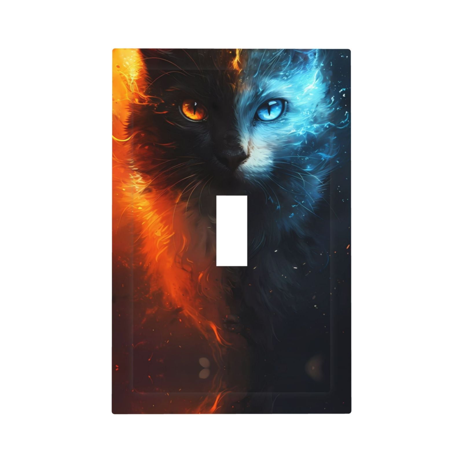 Outlet Covers Wall Plate - Red and Blue Fire Cat Wall Plates for ...