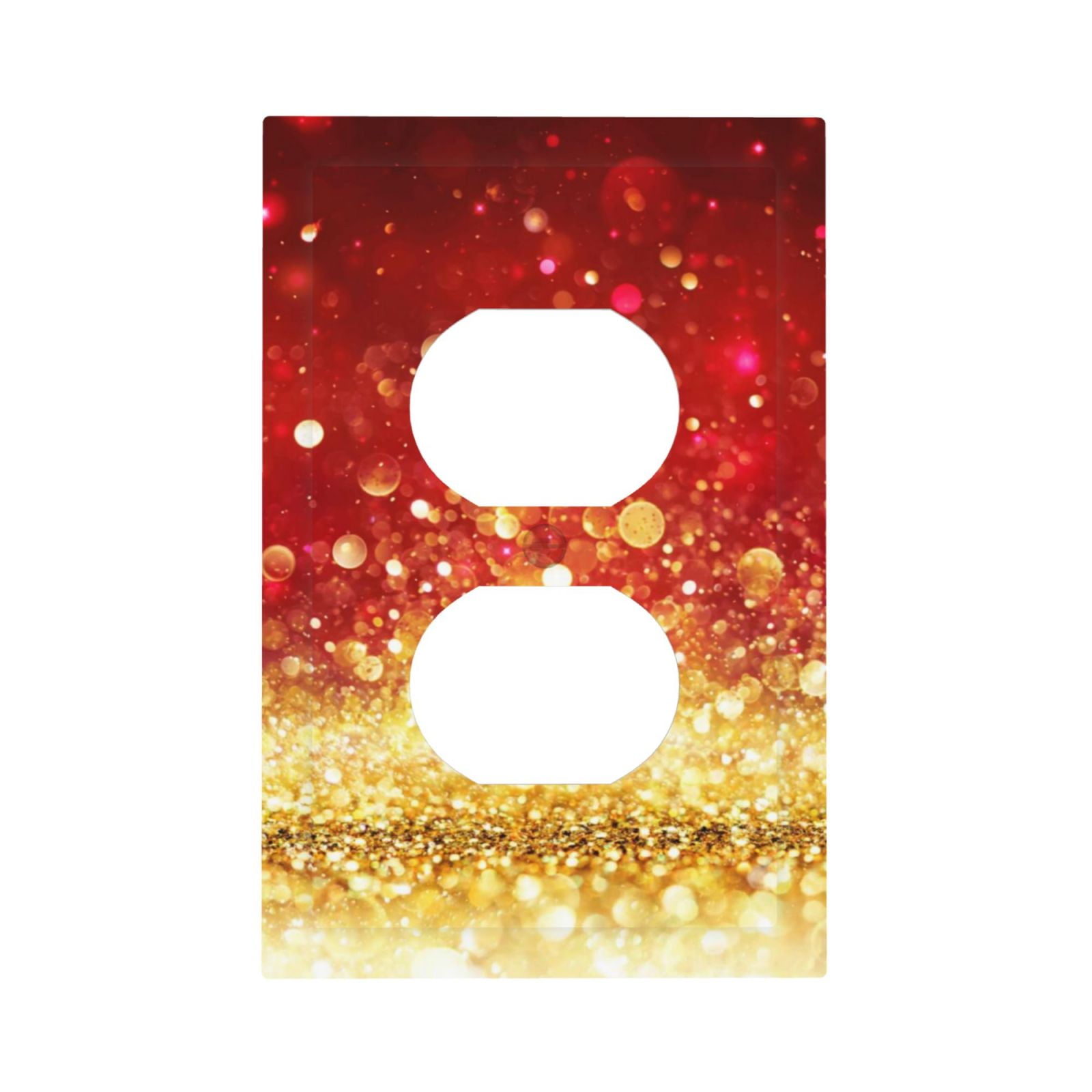 Outlet Covers Wall Plate - Red Gold Glitter Wall Plates for Electrical ...