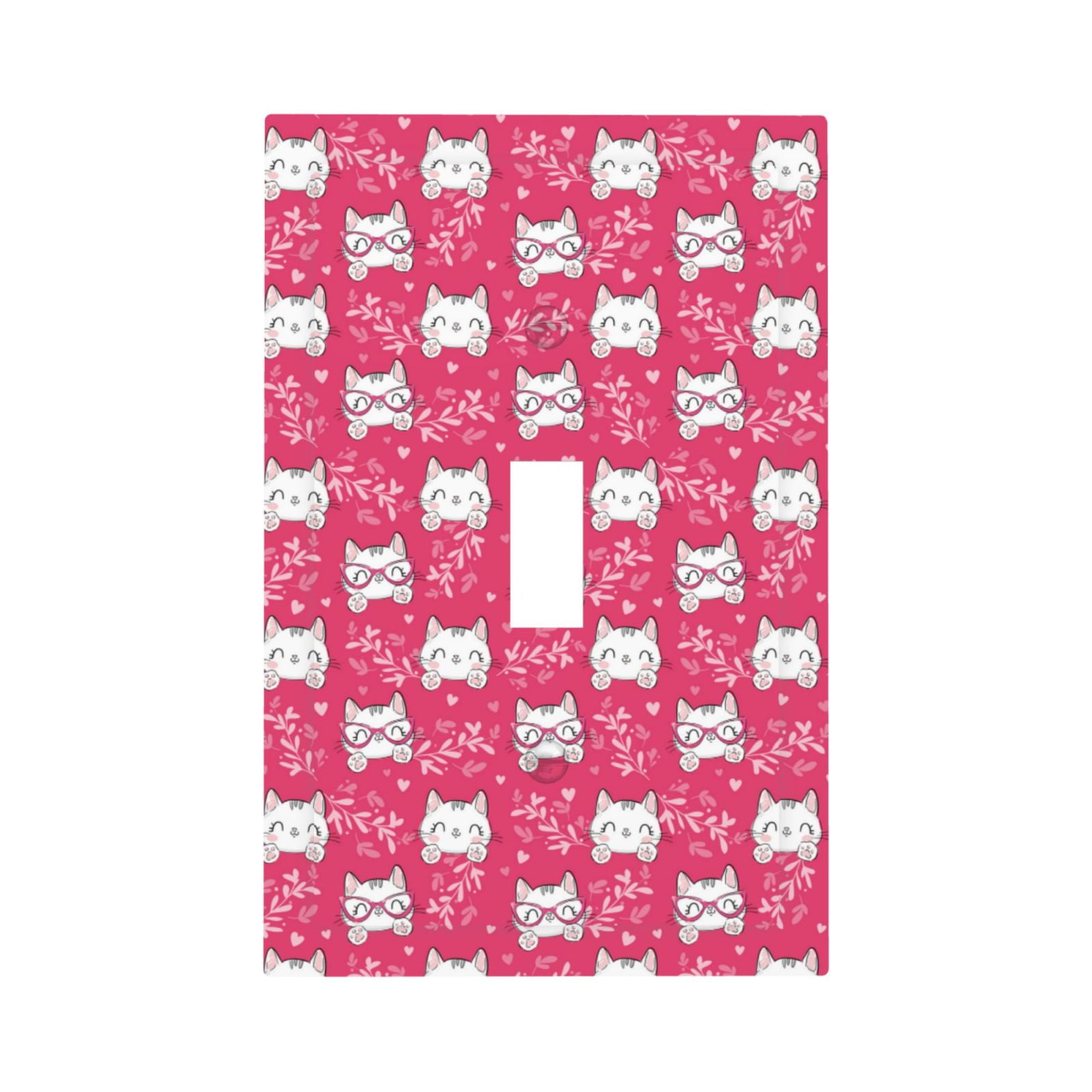 Outlet Covers Wall Plate - Rose Red Cute Smiling Cartoon Cat Wall ...