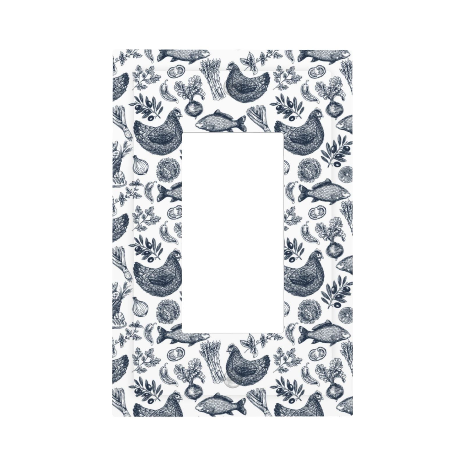 Outlet Covers Wall Plate - Sketch Chicken Fish Vegetable Wall Plates ...