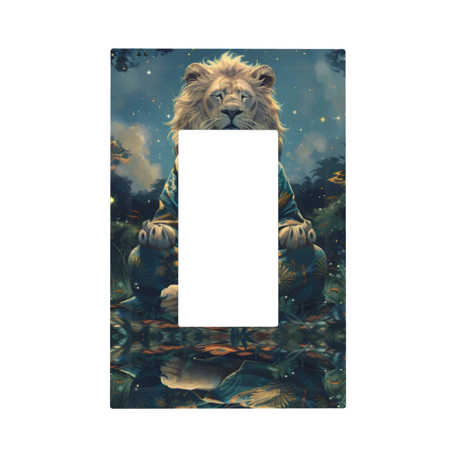Outlet Covers Wall Plate - Starry Sky Meditating Lion Wall Plates for ...