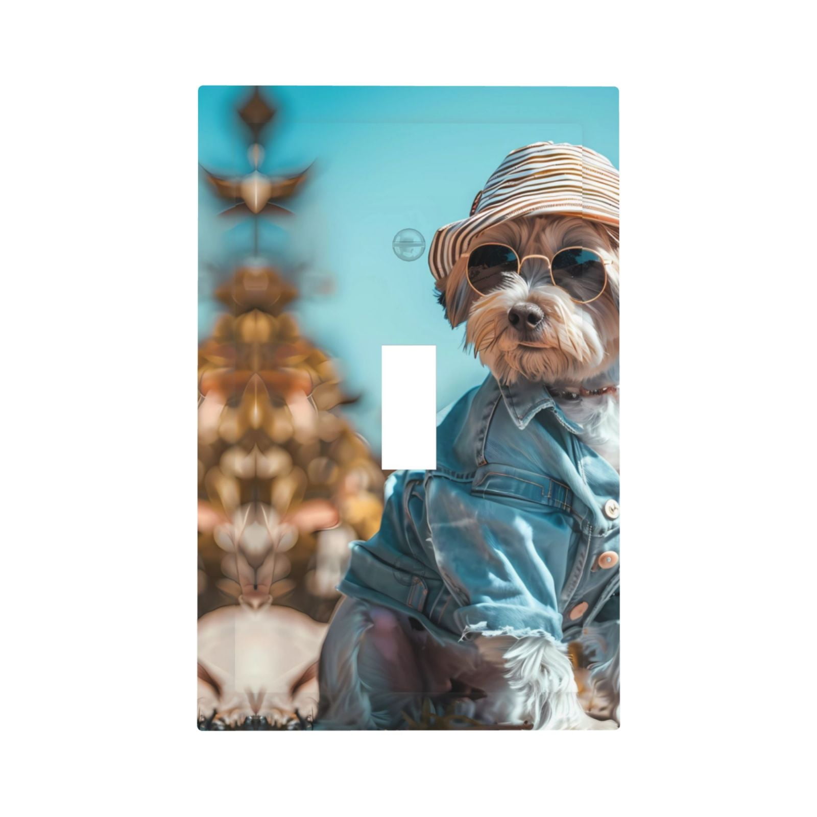 Outlet Covers Wall Plate - Stylish Dog in Denim Outfit Wall Plates for ...