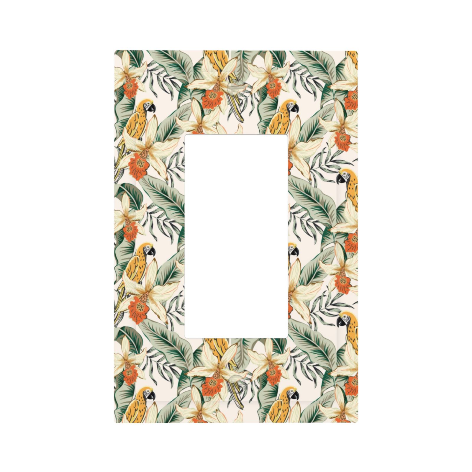 Outlet Covers Wall Plate - Vintage Cute Parrot Flower Plant Wall Plates ...