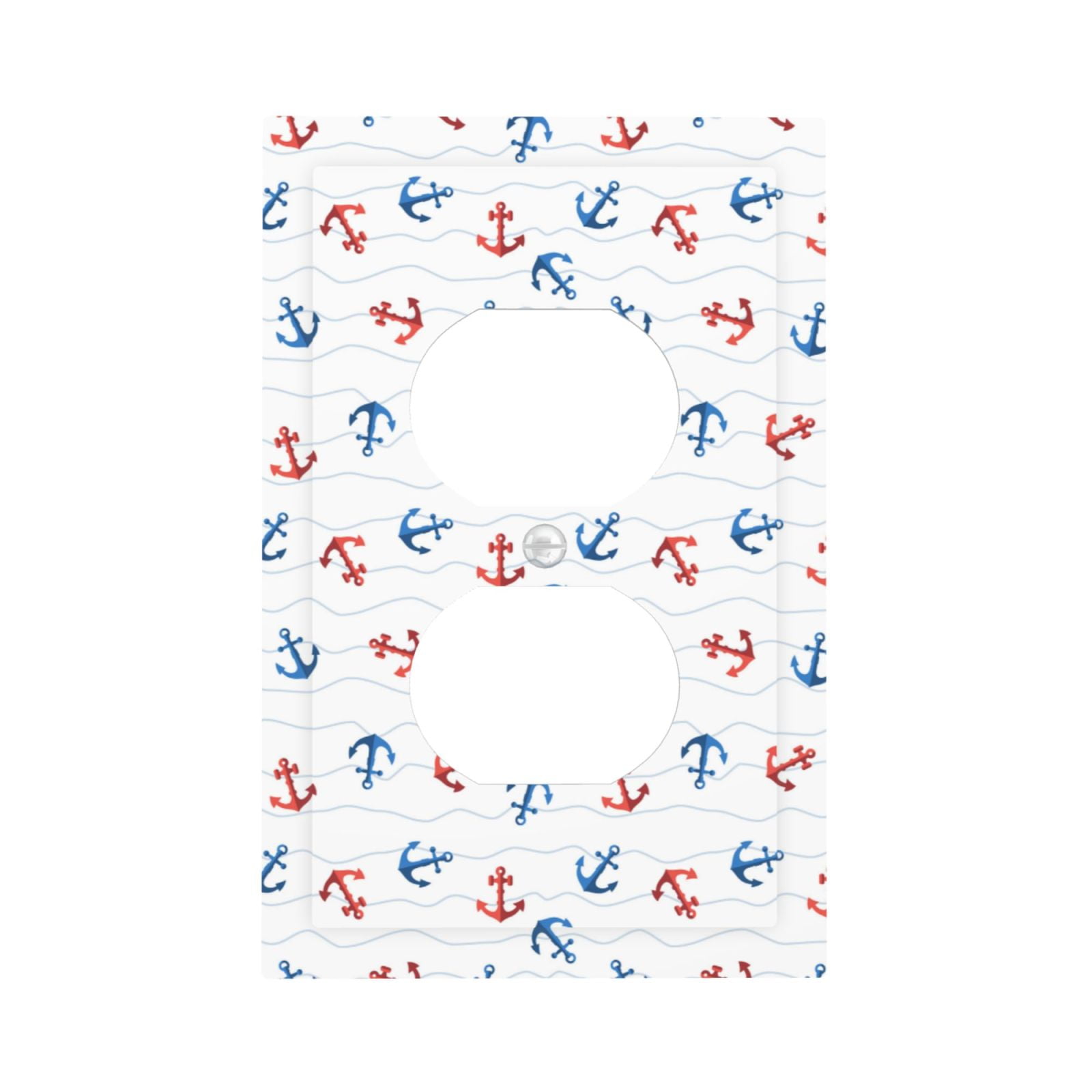 Outlet Covers Wall Plate - anchors cute wave white Wall Plates for ...