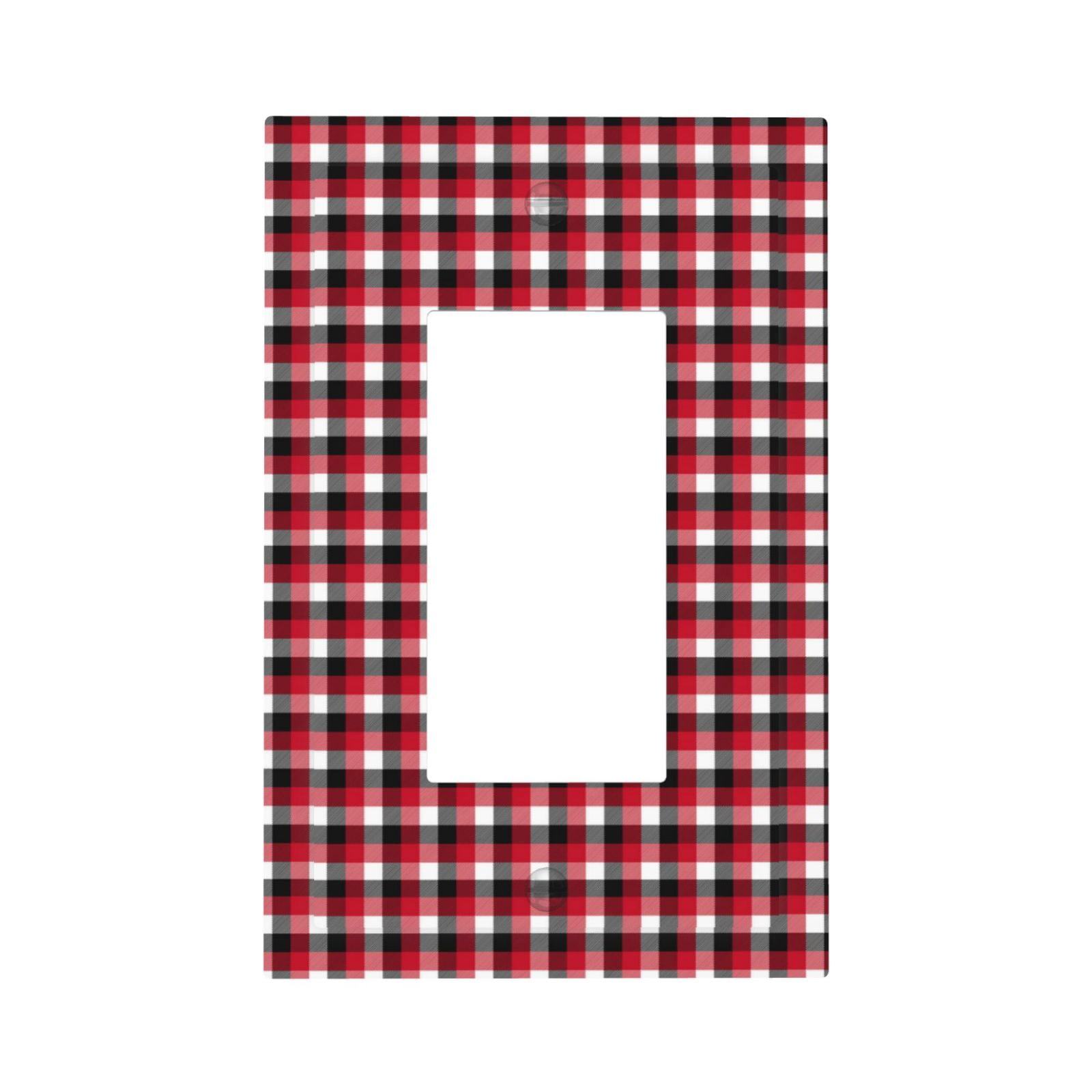 Outlet Covers Wall Plate - red black buffalo plaid Wall Plates for ...