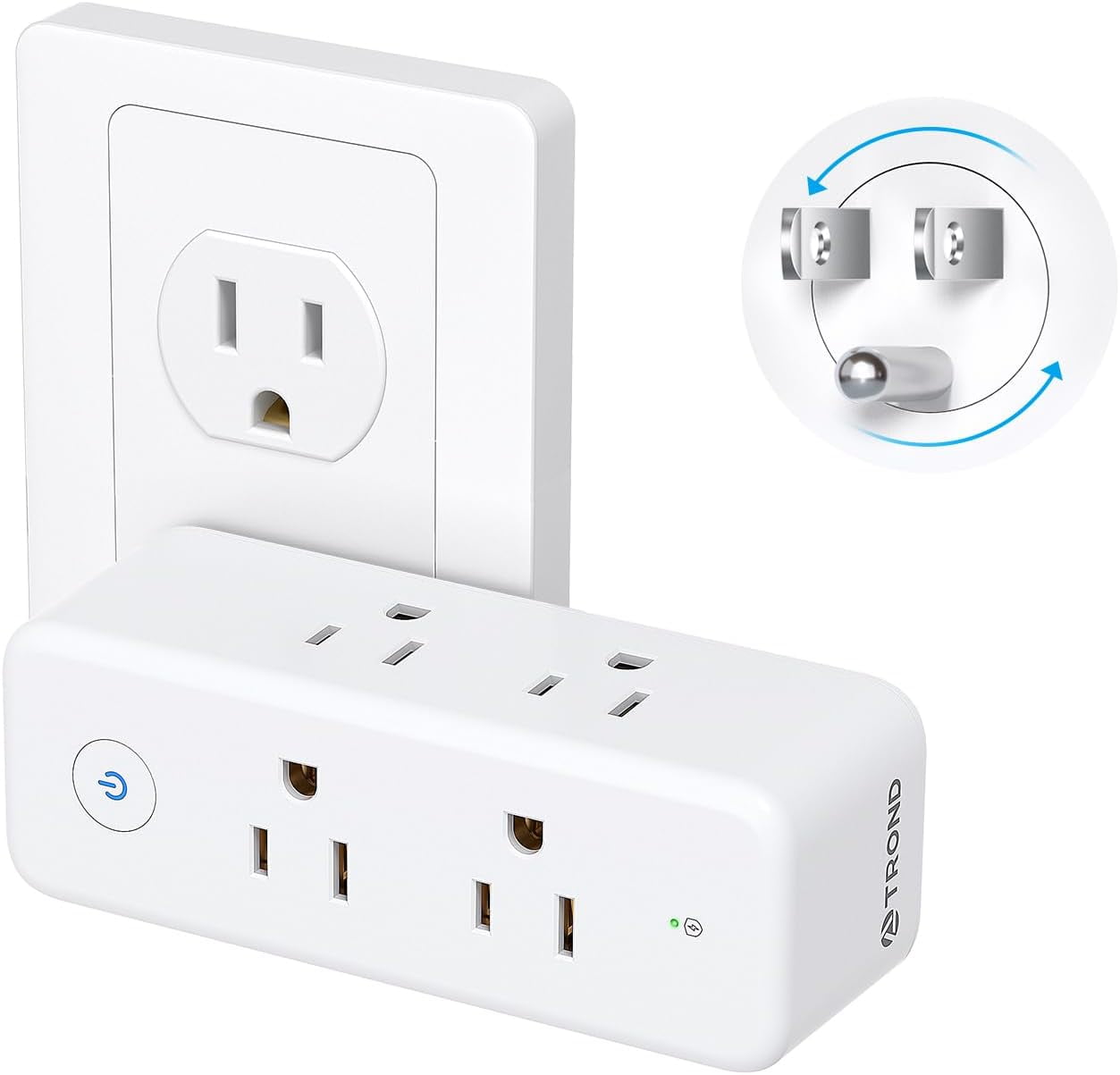 Outlet Extender with 360° Rotating Plug, 6 AC Splitter, Swivel Multi ...
