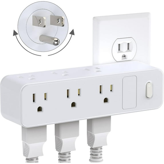 Outlet Extender with 9 AC Outlets, Outlet Splitter with 360?Rotating ...