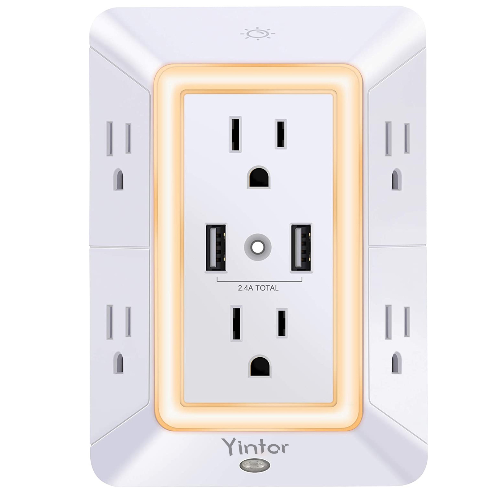 Presto Plug Outlet Extender, 2 USB Ports, 2 AC Outlets, 4ft Cord Small ...