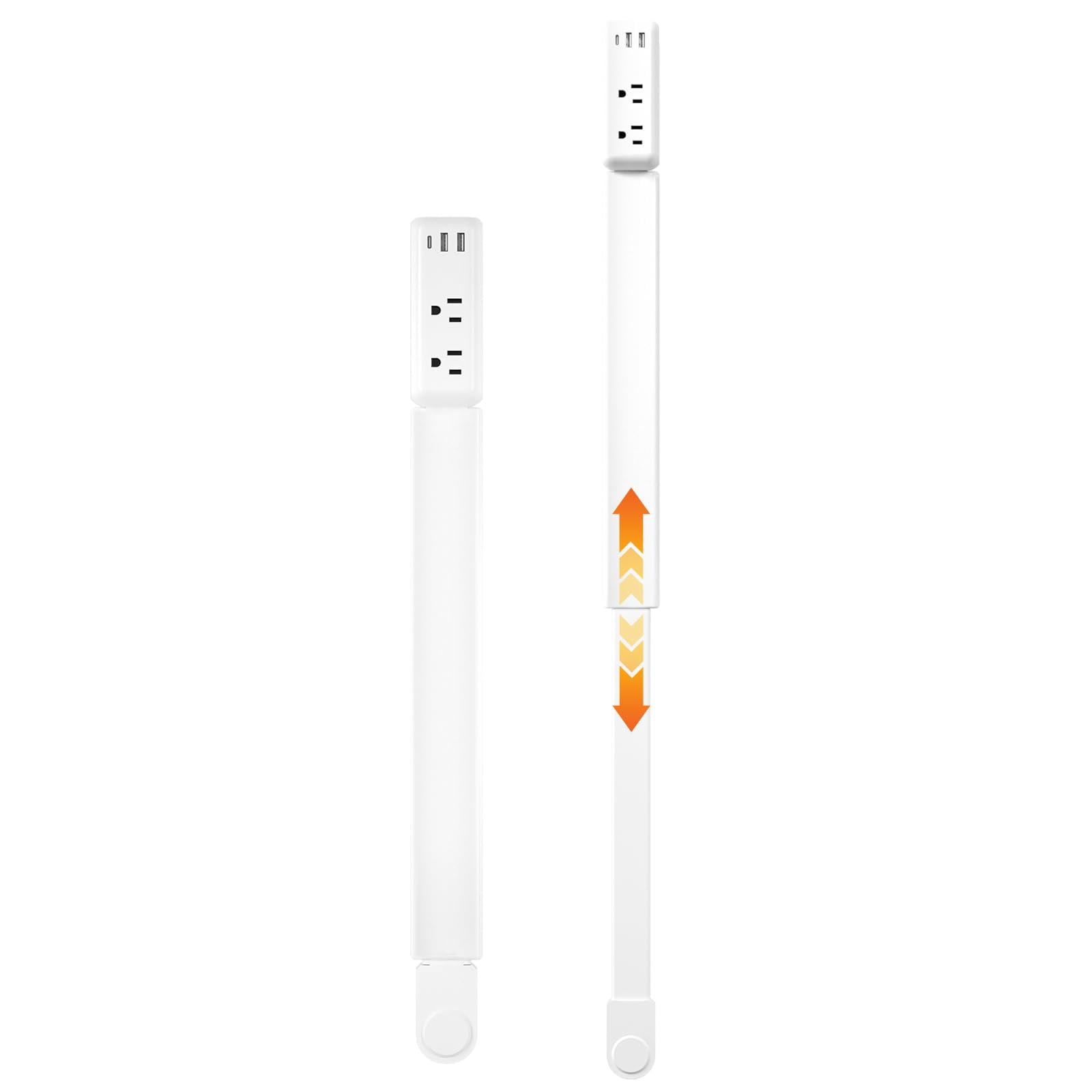 Outlet Extender Stick 22"-34" with 2 AC Outlets & USB-A,USB-C Ports,180 ...