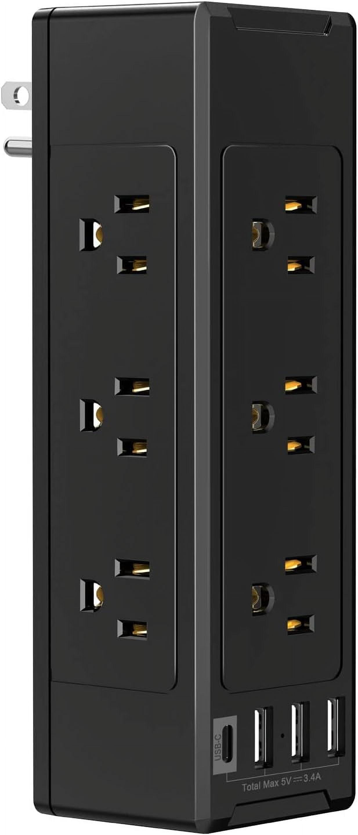 Outlet Extender Surge Protector with USB, BTU Multi Plug Wall Outlet ...