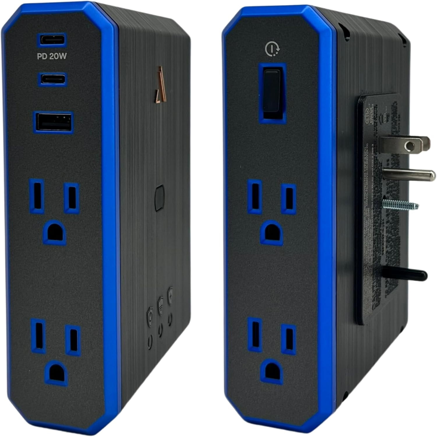 Outlet Extender Wall Charger, 4 Outlets Surge Protector Power Strip, 2 ...