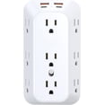 Outlet Extender Wall with Multi Plug 9 AC Outlets 4 Ports 1875W 1050J ...