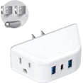 Outlet Extender with , Wall Splitter with 2 AC Sockets, 3 Ports, 3-Side ...