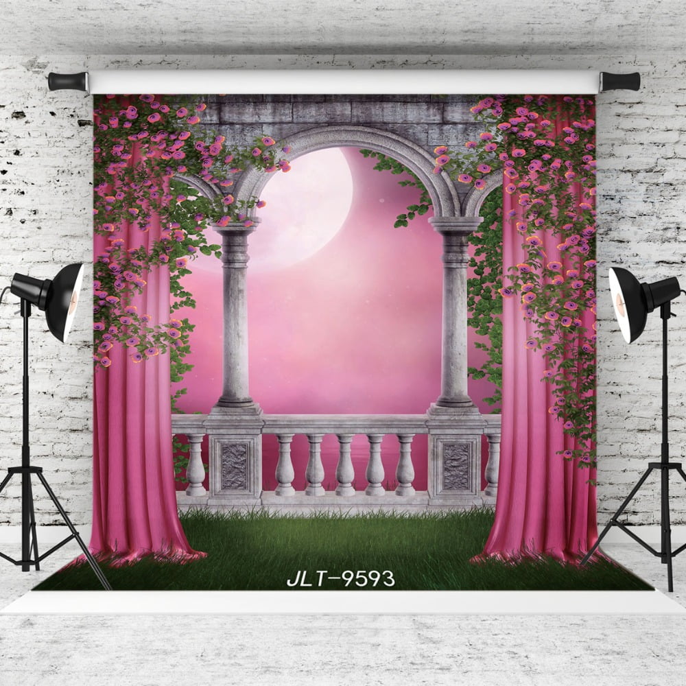 Outlet Moon Red Curtain Vinyl Photography Background for Wedding Party ...