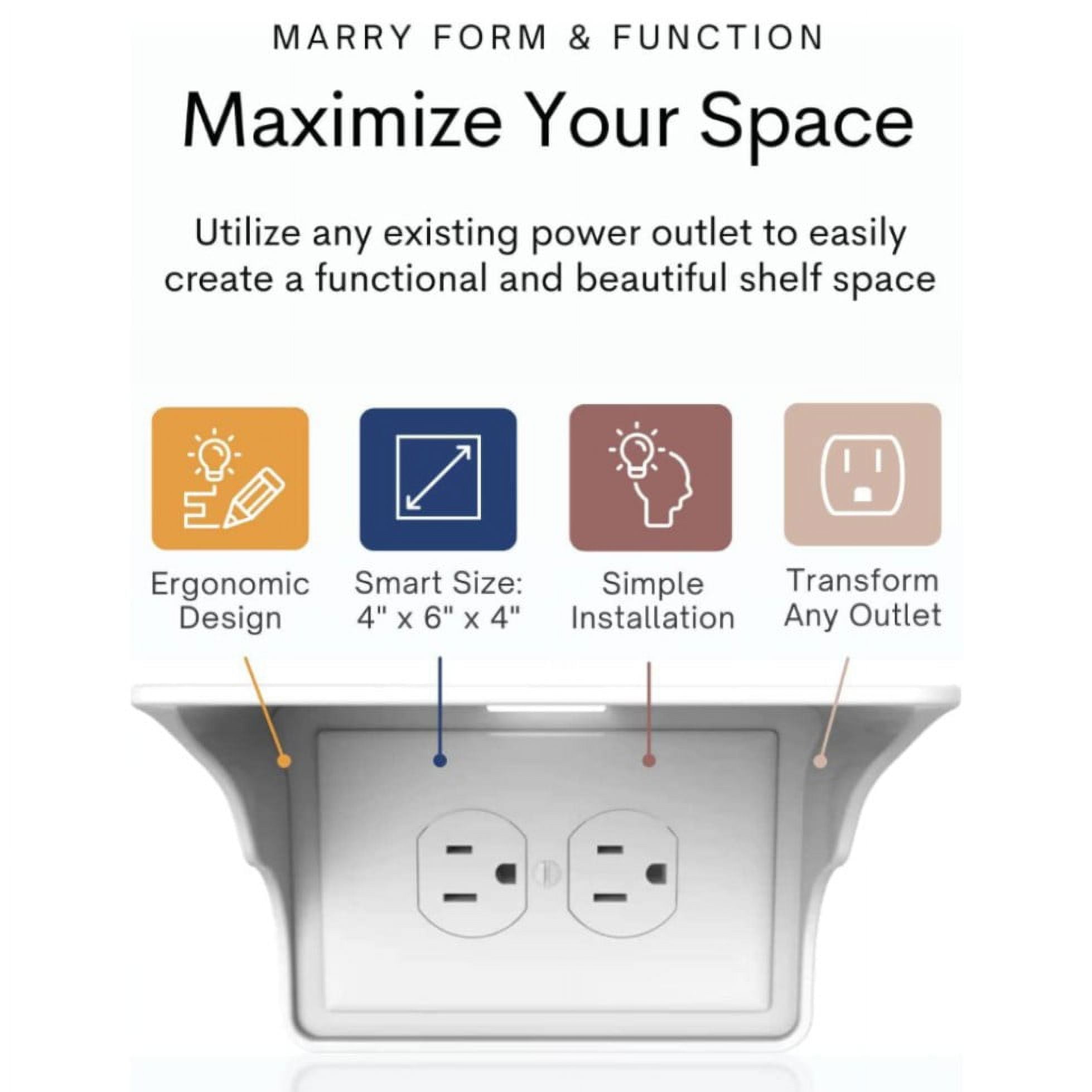 Outlet Shelf Organizer Wall Mounted Space Saving Shelf for Charging ...