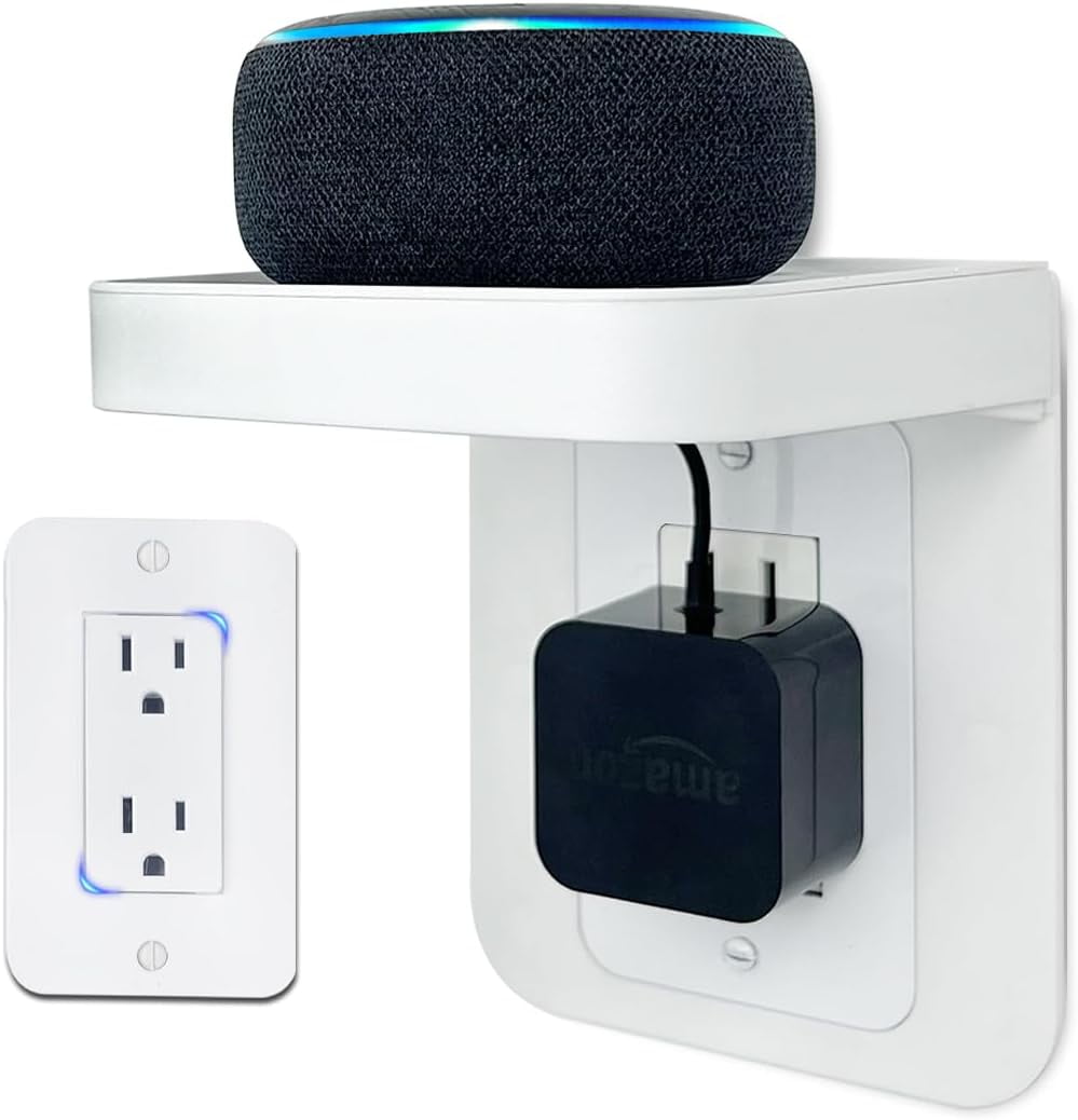 Outlet Shelf Wall Holder for Decora (Rectangle) Outlets, Bathroom Wall ...