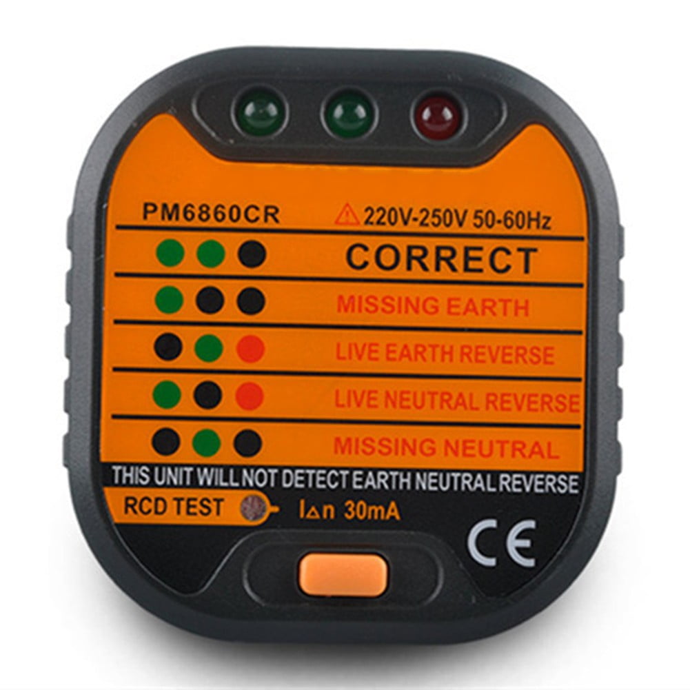Outlet Socket Tester Detector Circuit Polarity Voltage Plug Breaker ...