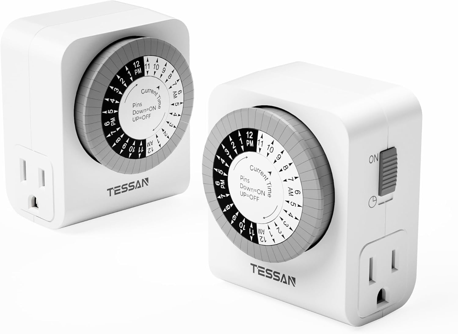 Outlet Timer, Mechanical 24-Hour Light Timers for Electrical Outlets ...