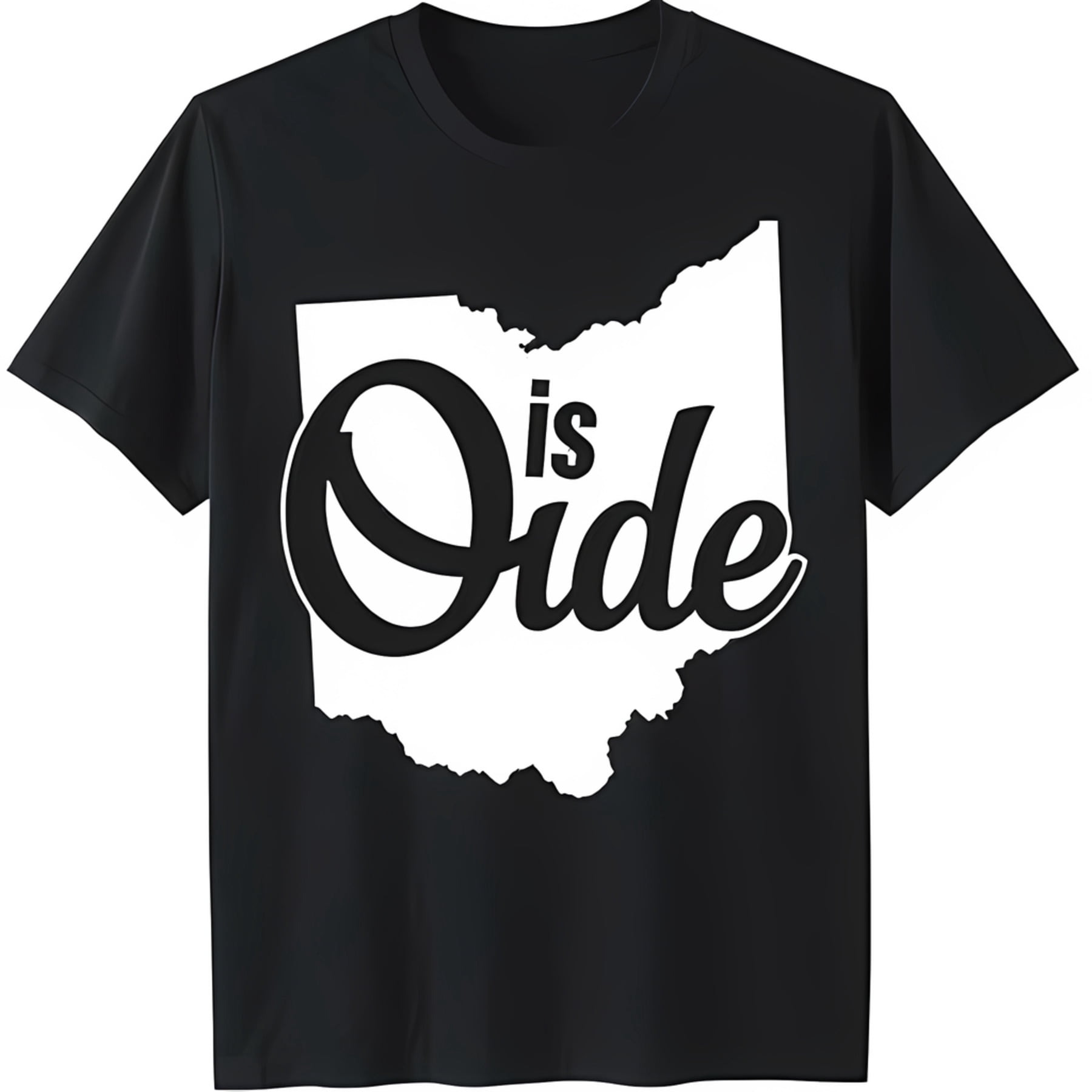 Outline Black T-Shirt with Bold 'is Ode' Text Unique Graphic Tee ...