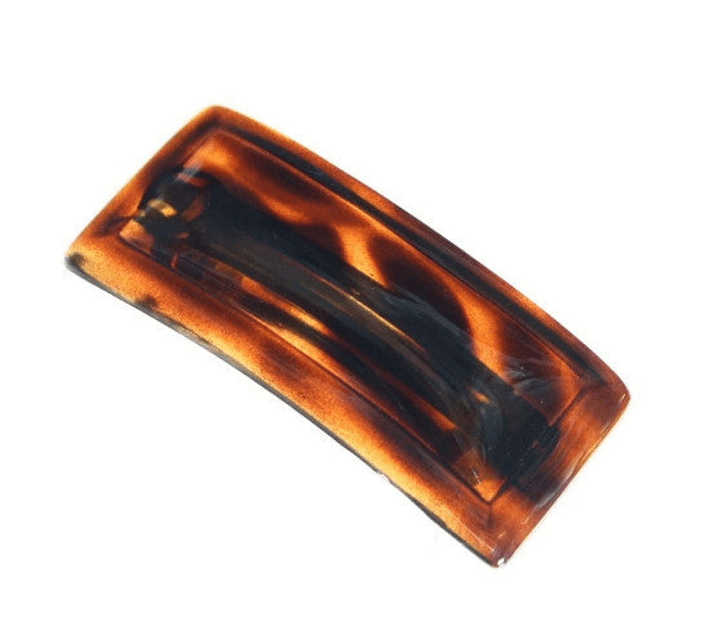 Outline Dome Rectangle Tortoise Shell Barrette[ ] - Walmart.com