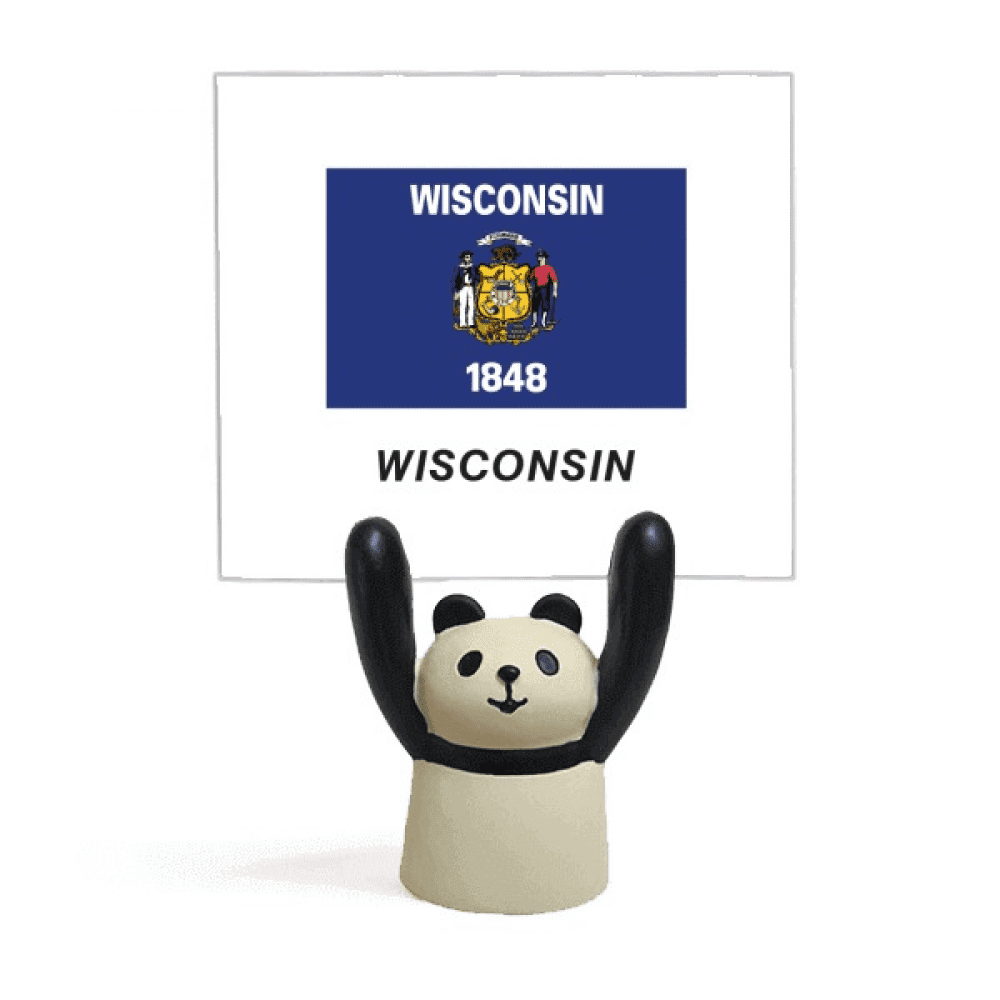 Outline Flag State Wisconsin Memo Holder Cartoon Animal Panda Stand ...