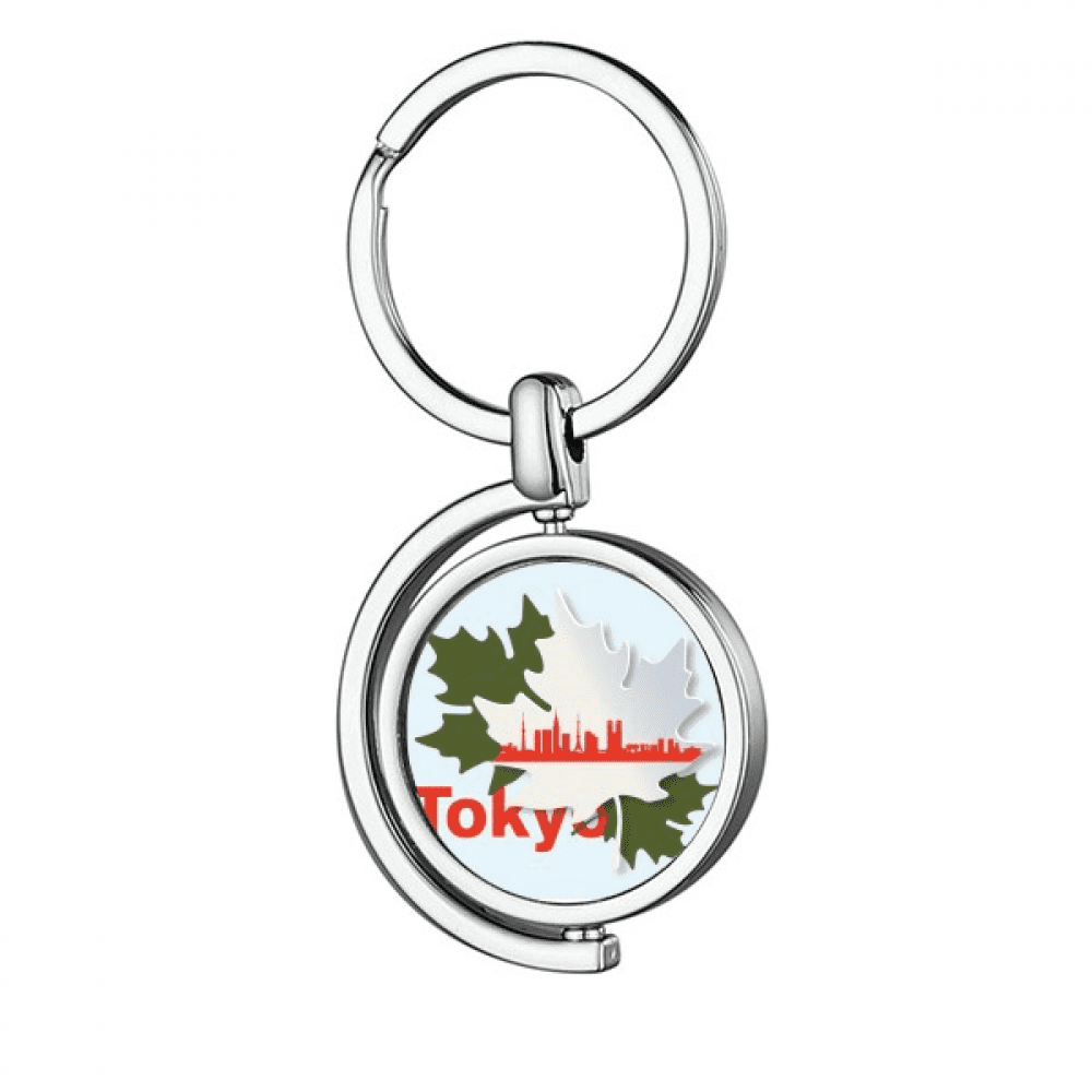 Outline Japanese City Tokyo Rotating Keychain Metal Keyring Holder ...
