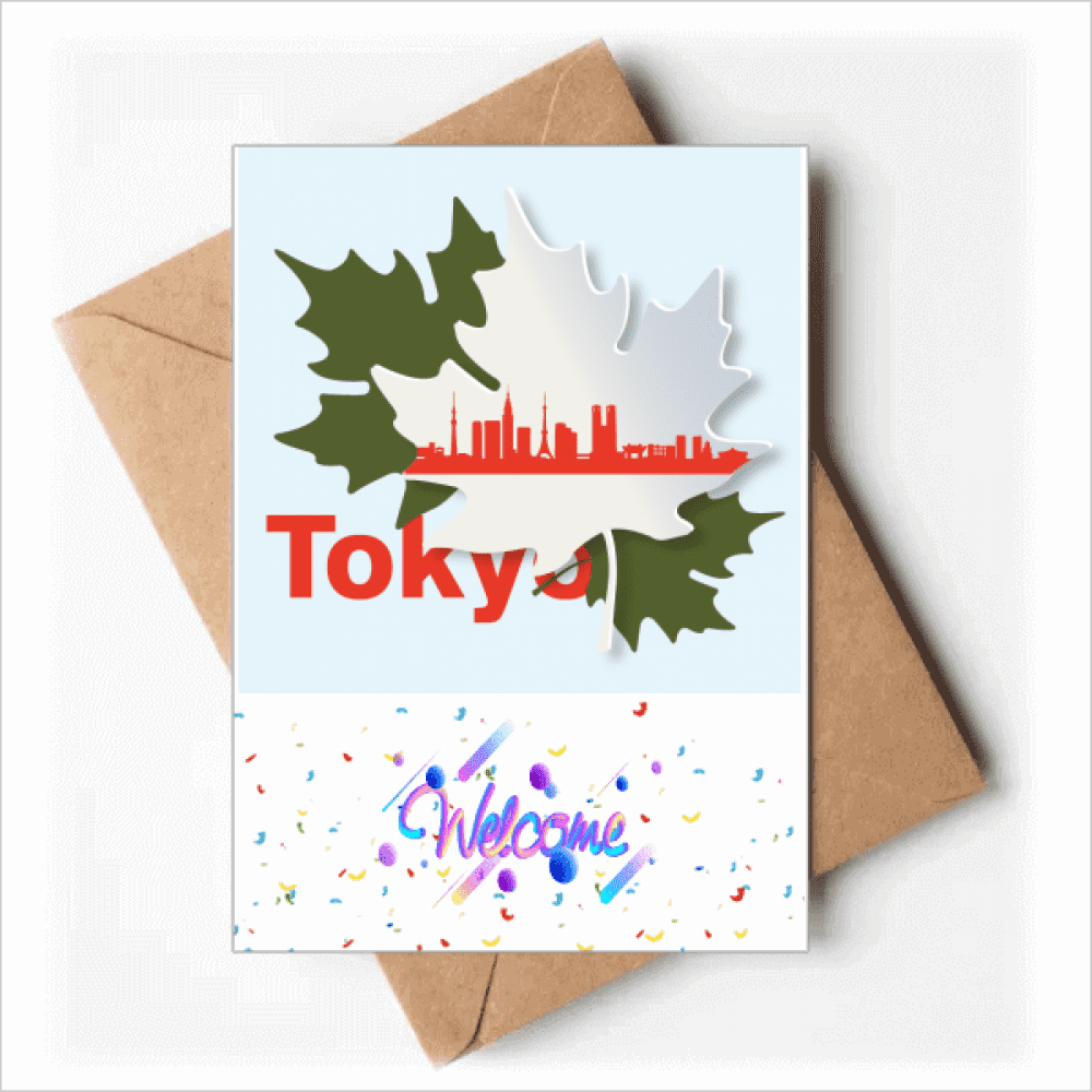 Outline Japanese City Tokyo Welcome Back Greeting Cards Envelopes Blank ...