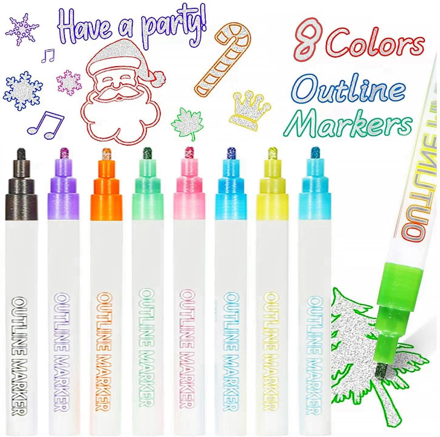 Outline Marker Set, Magic Shimmer Markers Pens Set for Kids, Outline ...