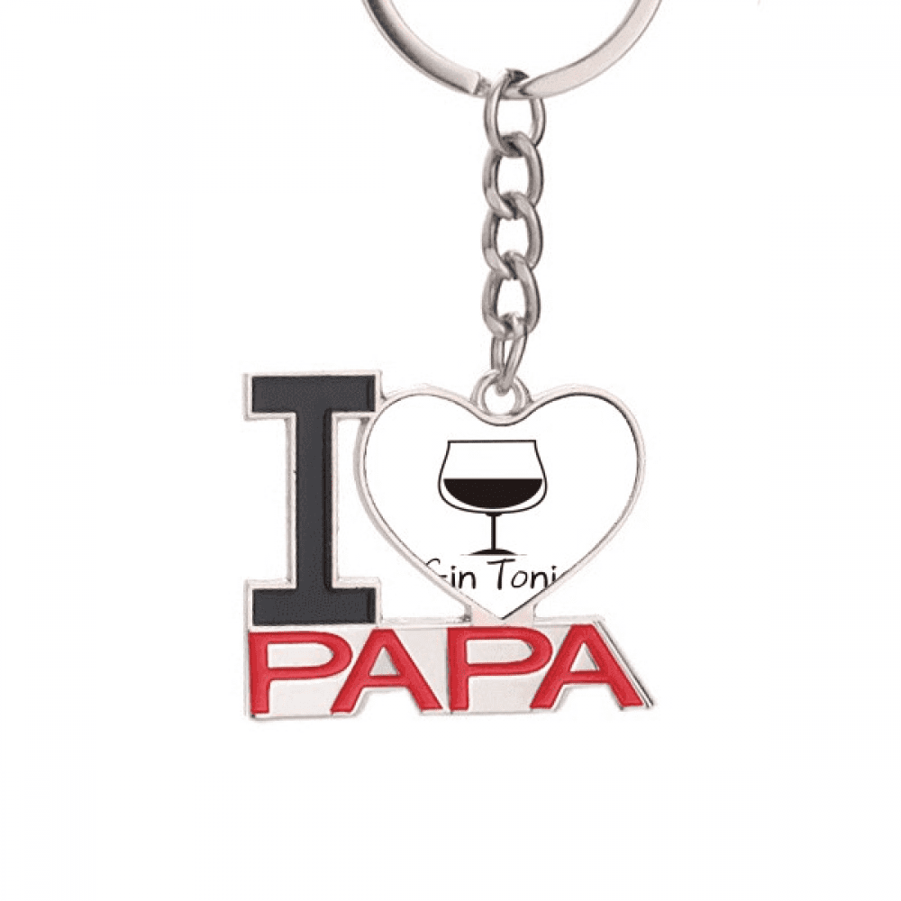 Outline Of Gin Tonic Keychain Metal Keyring Holder Love PAPA Father ...