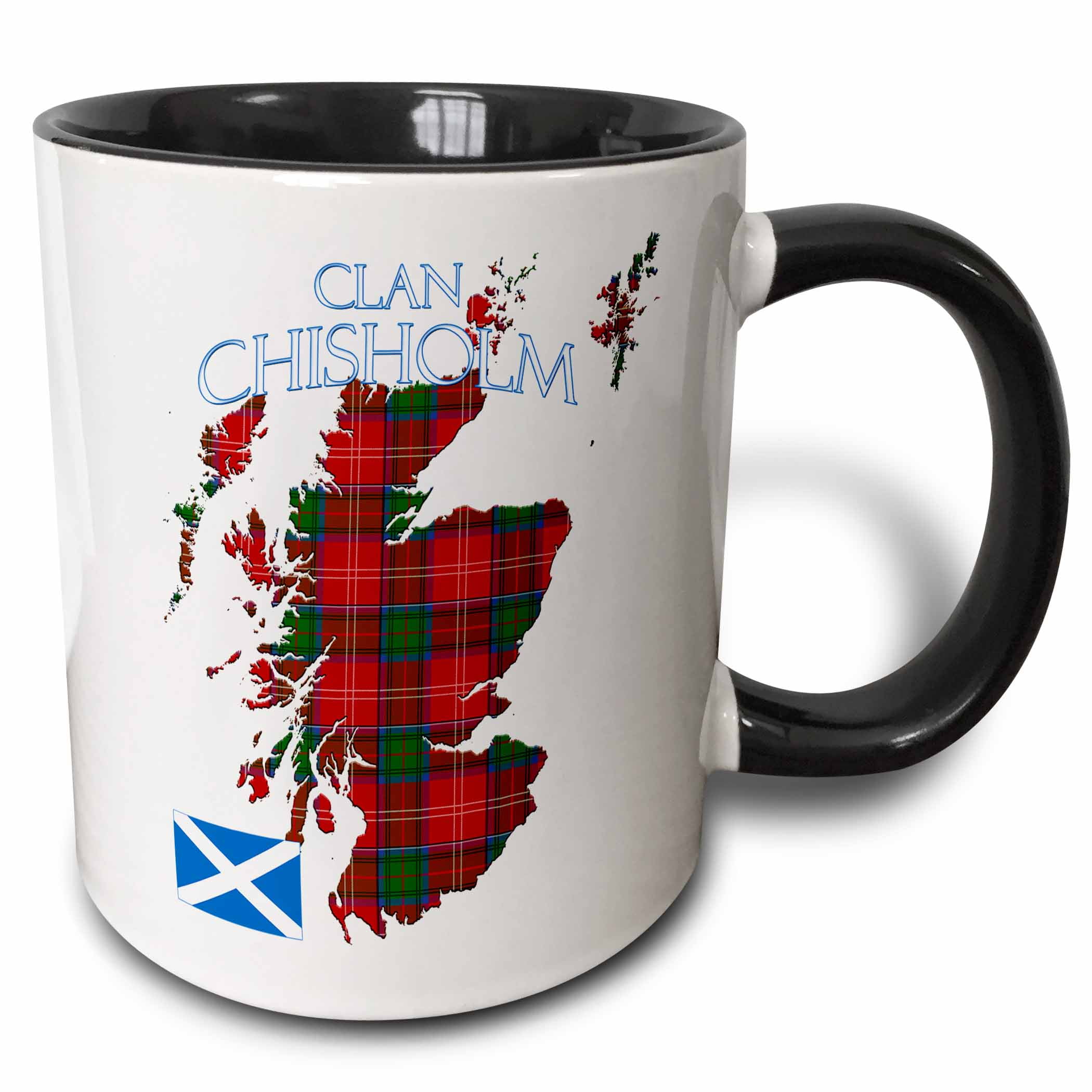 3drose, Outline of Scotland with the Chisholm Clan Family Tartan., 15oz ...